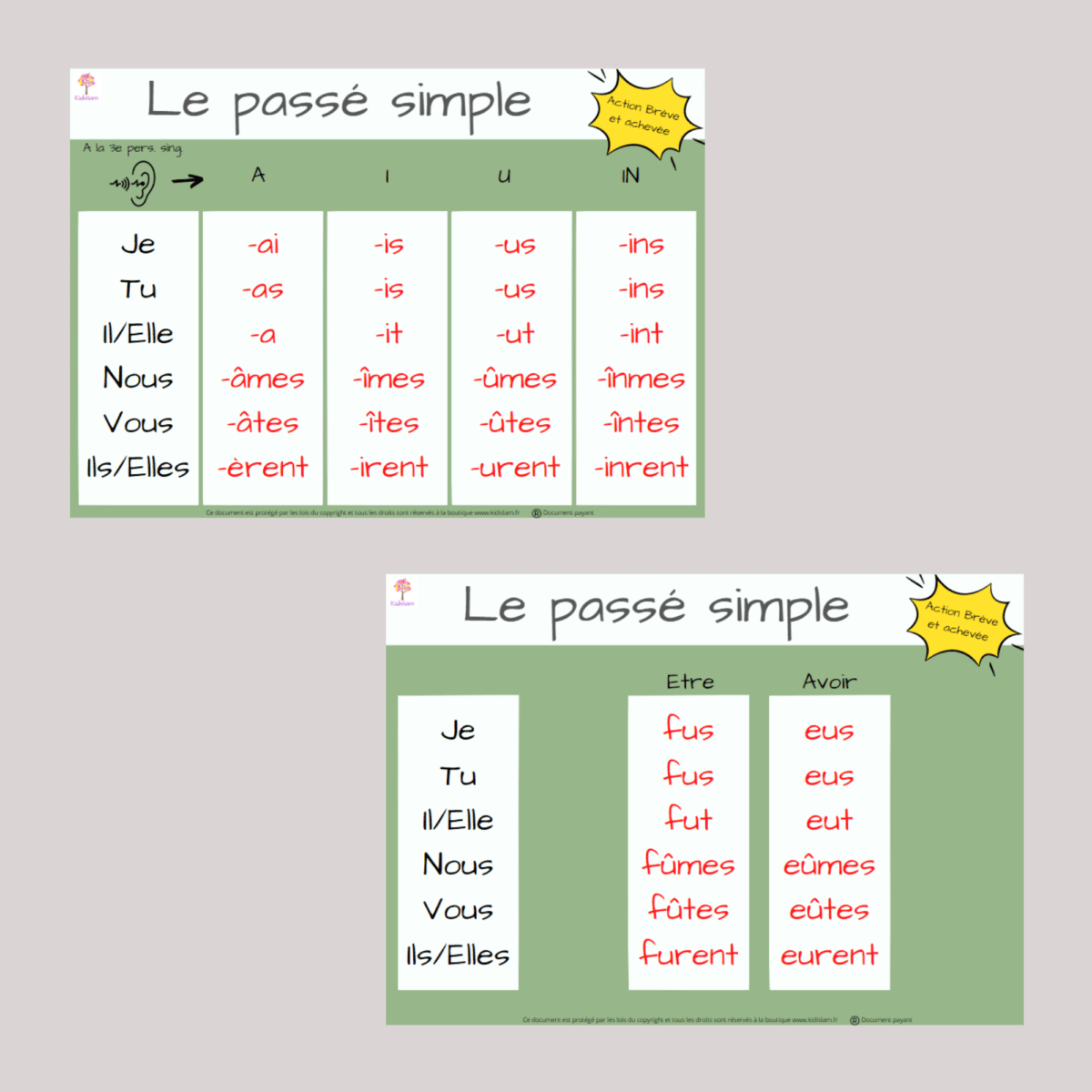 Flashcards mémo français - Kidislam