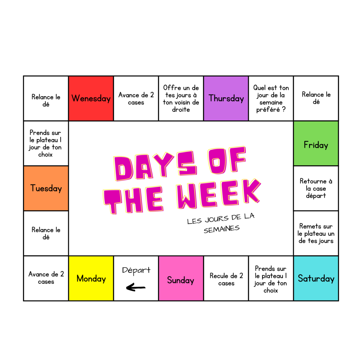 Jeu des jours de la semaine - Kidislam